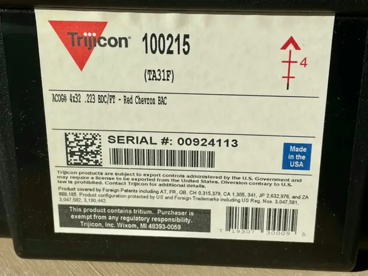 Trijicon ACOG 4x32 TA31F Red Chevron | RKB Armory
